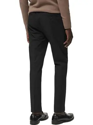 Mango Slim Fit Stretch Trousers - Black
