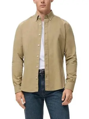 Mango Regular Fit Oxford Button-down Shirt - Khaki
