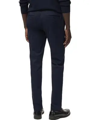 Mango Barna Slim Fit Stretch Twill Chino Pants - Navy