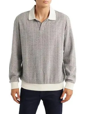 BOSS Sota Long Sleeve Polo Sweater - Open White