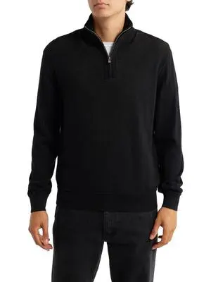 BOSS Illario Quarter Zip Sweater - Black
