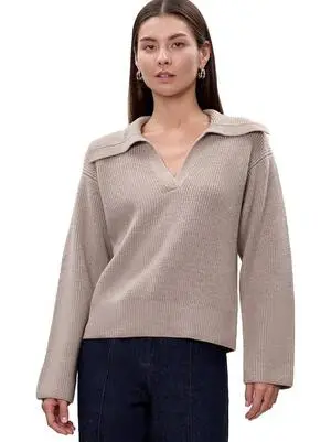 Rebecca Taylor Giselle Knit Wool Sweater - Camel
