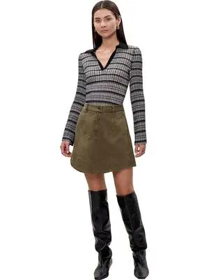 Rebecca Taylor Carmen Garment Dyed Mini Skirt - Olive