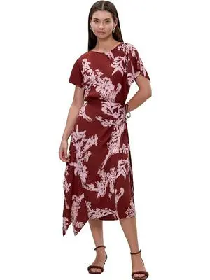 Rebecca Taylor Ciara Wrap Midi Dress - Aberdeen Combo