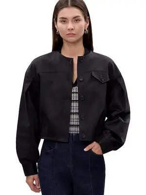 Rebecca Taylor Aria Twill Jacket - Black