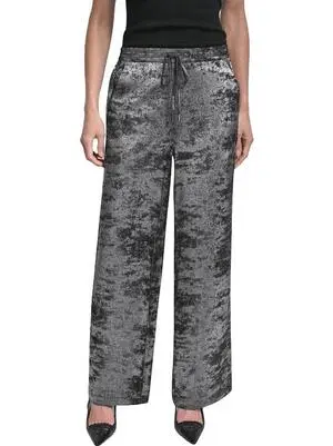 DKNY Wide-Leg Liquid Velvet Pants