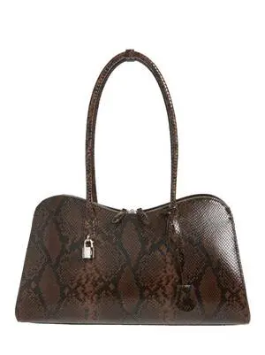 Stella McCartney Ryder Snakeskin Embossed Faux Leather Tote - Espresso