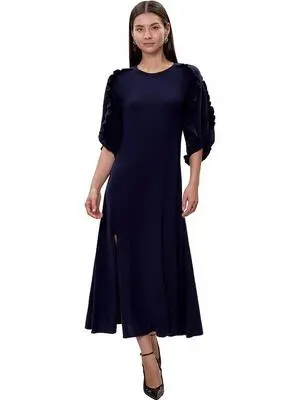 Rebecca Taylor Kaia Tea Length Sweater Dress - Navy