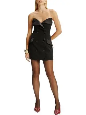 BARDOT Arvess Double Breasted Strapless Mini Dress
