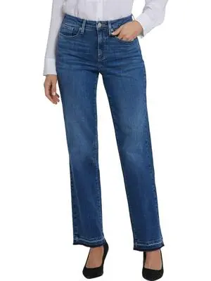 NYDJ Bailey Release Hem High-waist Straight-leg Jeans - Opera Blue