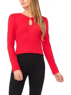 CECE DUPRAZ Keyhole Rib Top - Luminous Red