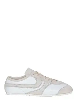 Dries Van Noten Leather Sneakers With Suede Inserts - White