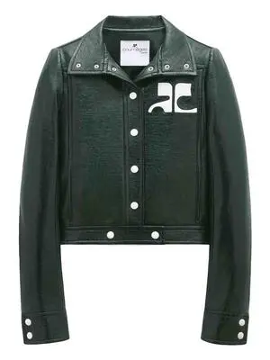 COURREGES Vinyl Biker Jacket - Jungle Green