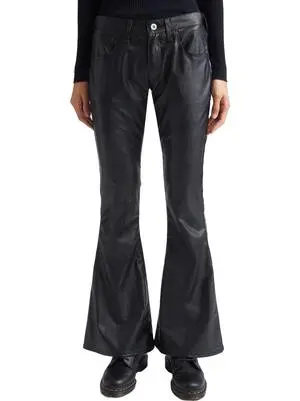 Junya Watanabe Faux Leather Flare Pants - Black