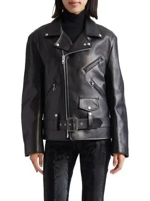Junya Watanabe Leather Biker Jacket - Black