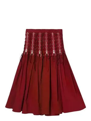 UNDERCOVERISM High-waisted Pleated Skirt - Red