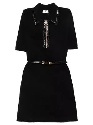 Elisabetta Franchi Zip-front Belted Dress - Black