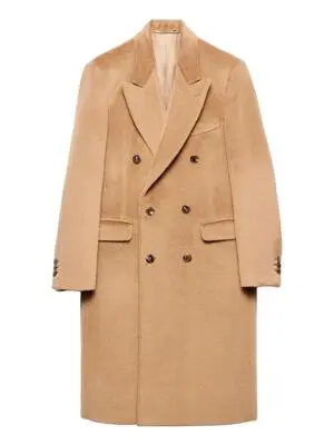 Prada Wool-blend Double-breasted Coat - Camel Brown