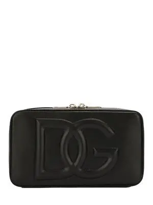 Dolce & Gabbana Leather Camera Bag With Embossed Logo - Black