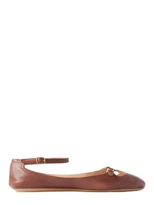Chloé Misty Laser-cut Leather Ballet Flats - Brown