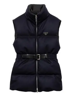 Prada Wool Loden Down Gilet Blue
