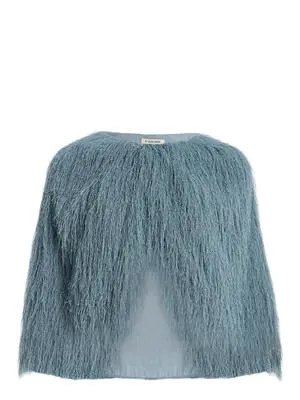 BY MALENE BIRGER Pinla Fringed Cape Top - Light Blue
