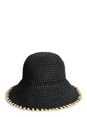 BY MALENE BIRGER Strawilla Paper Bucket Hat - Black