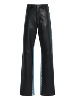 HAIKURE Star Leather And Denim High-rise Straight-leg Jeans - Dark Wash