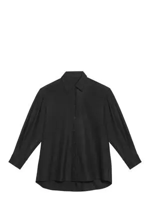Oriane 1986 Wool-Blend Button-Down Shirt Black