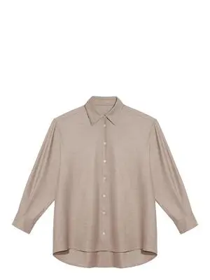 Oriane 1986 Wool-blend Button-down Shirt - Nude