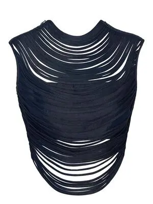 ANDRES OTALORA Eres Todo Draped Top - Navy