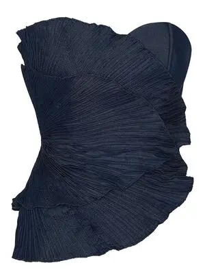 ANDRES OTALORA Mediterranea Pleated Top - Navy