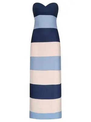 ANDRES OTALORA Andres Otalora Striped Linen Maxi Dress