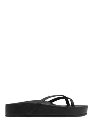 ST. AGNI Cross Strap Flatform Sandals - Black