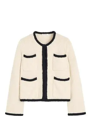 BY MALENE BIRGER Rikko Contrast Cotton-blend Cardigan - Black,white
