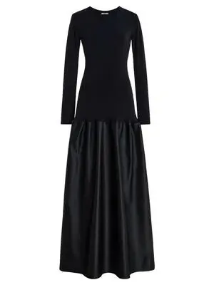 FFORME Catrin Flared Satin Dress - Black