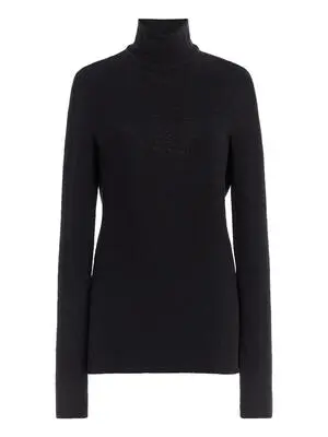 COLLEEN ALLEN Cutout Knit Turtleneck Top