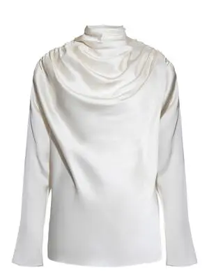 KALLMEYER Tabitha Draped Satin Blouse - Ivory
