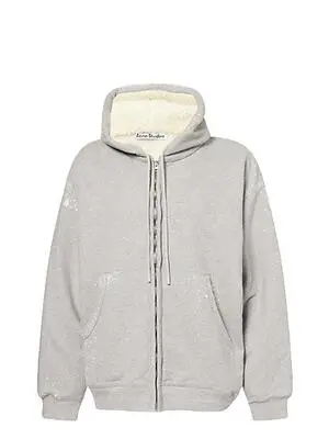 Acne Studios Relaxed-fit Cotton-blend Hoodie - Grey Melange