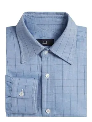 DUNHILL Dunhill Cotton-Cashmere Tattersall Check Dress Shirt
