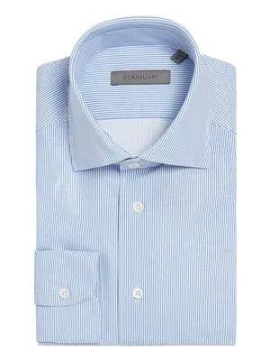 Corneliani Stripe Formal Shirt - Blue