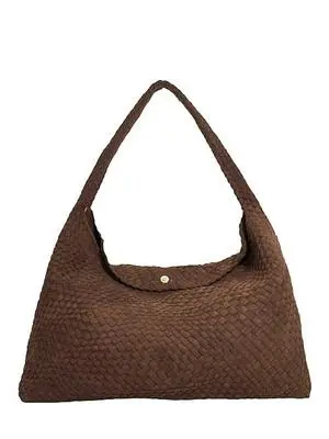 DUNE Deliberate Xl Faux-suede Shoulder Bag - Dark Brown Synthetic