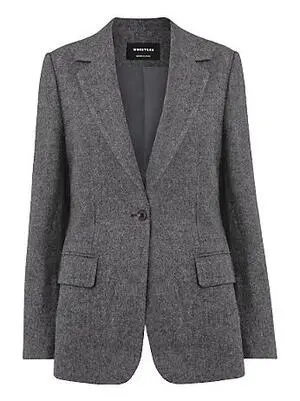 Whistles Herringbone Wool Blend Blazer - Multi-coloured