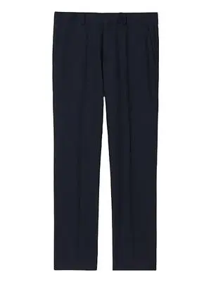 Sandro Regular-fit Wide-leg Wool Suit Trousers - Navy Blue