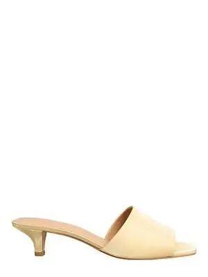Whistles Open-toe Satin Heeled Mules - Pale Yellow