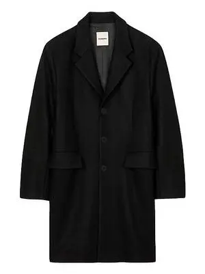 Sandro Regular-fit Wool And Cashmere-blend Coat - Black