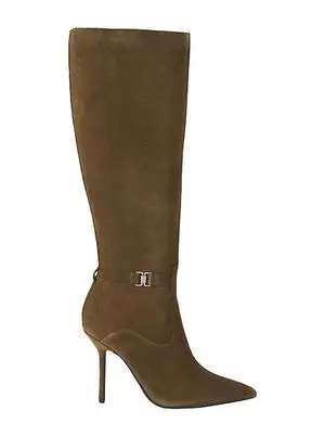 Kurt Geiger Heeled Suede Knee-high Boots - Mid Brown