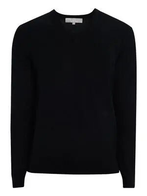 Neiman Marcus Cashmere V-neck Pullover - Black