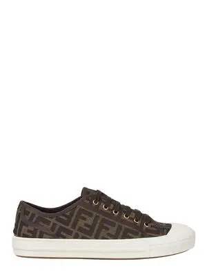 Fendi Domino Jacquard Sneakers - Brown