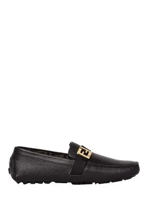 Fendi Ff Squared Driving Loafers - Black